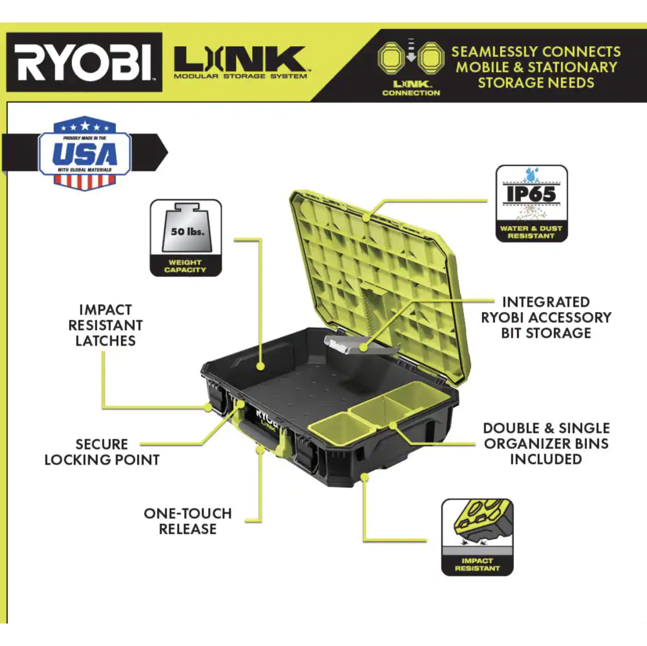 Ryobi LINK Rolling Tool Box with Medium Tool Box, Standard Tool Box ... Ryobi LINK Rolling Tool Box with Medium Tool Box, Standard Tool Box ...